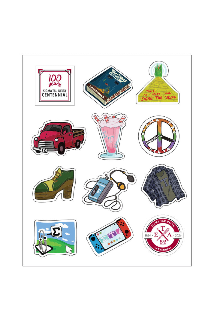 ΣΤΔ through the Decades Collage - Sticker Sheet – shopenglish.org